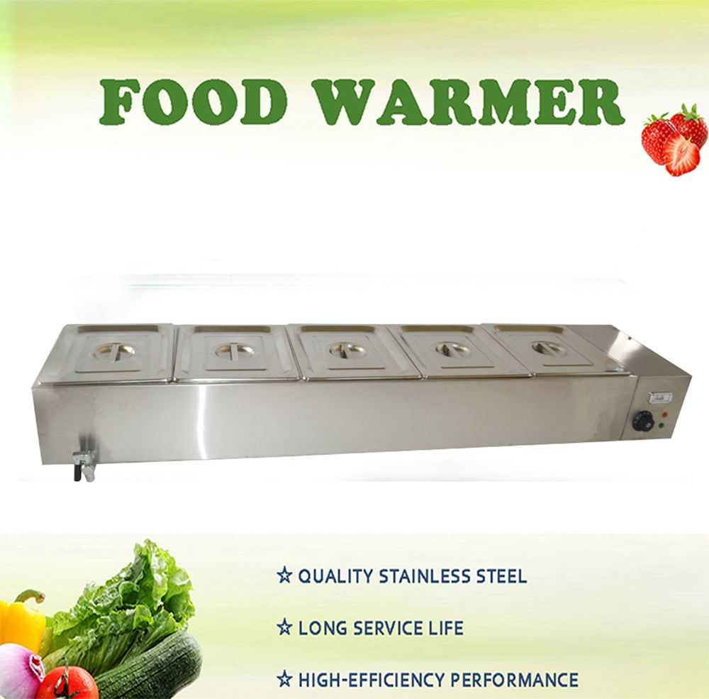 INTBUYING 5-Pan Food Warmer Commercial Buffet Food Warmer Stainless ...