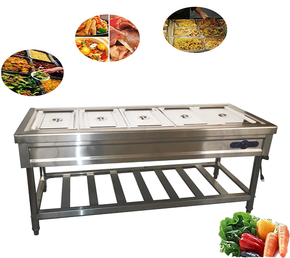 INTBUYING Commercial 5-Pan Food Warmer, Countertop Buffet Steam Heater ...