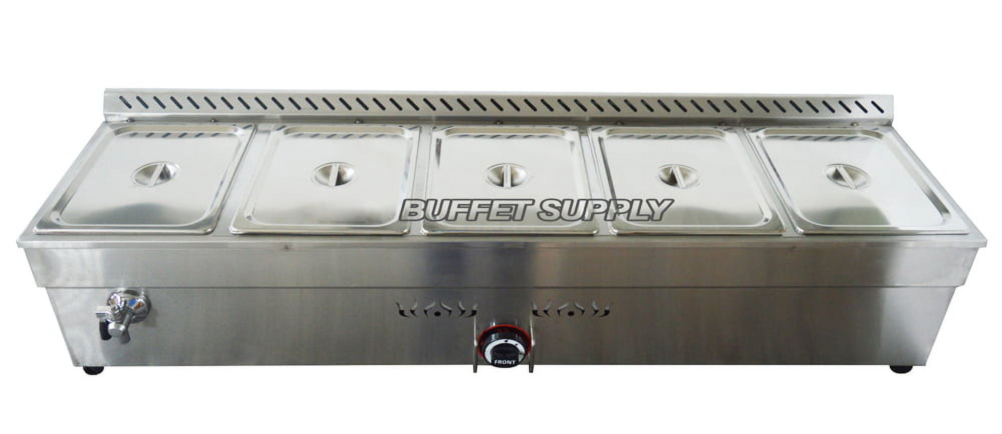 INTBUYING 5 Pans LP Gas Food Warmer Stove Bain-Marie Buffet Heating ...