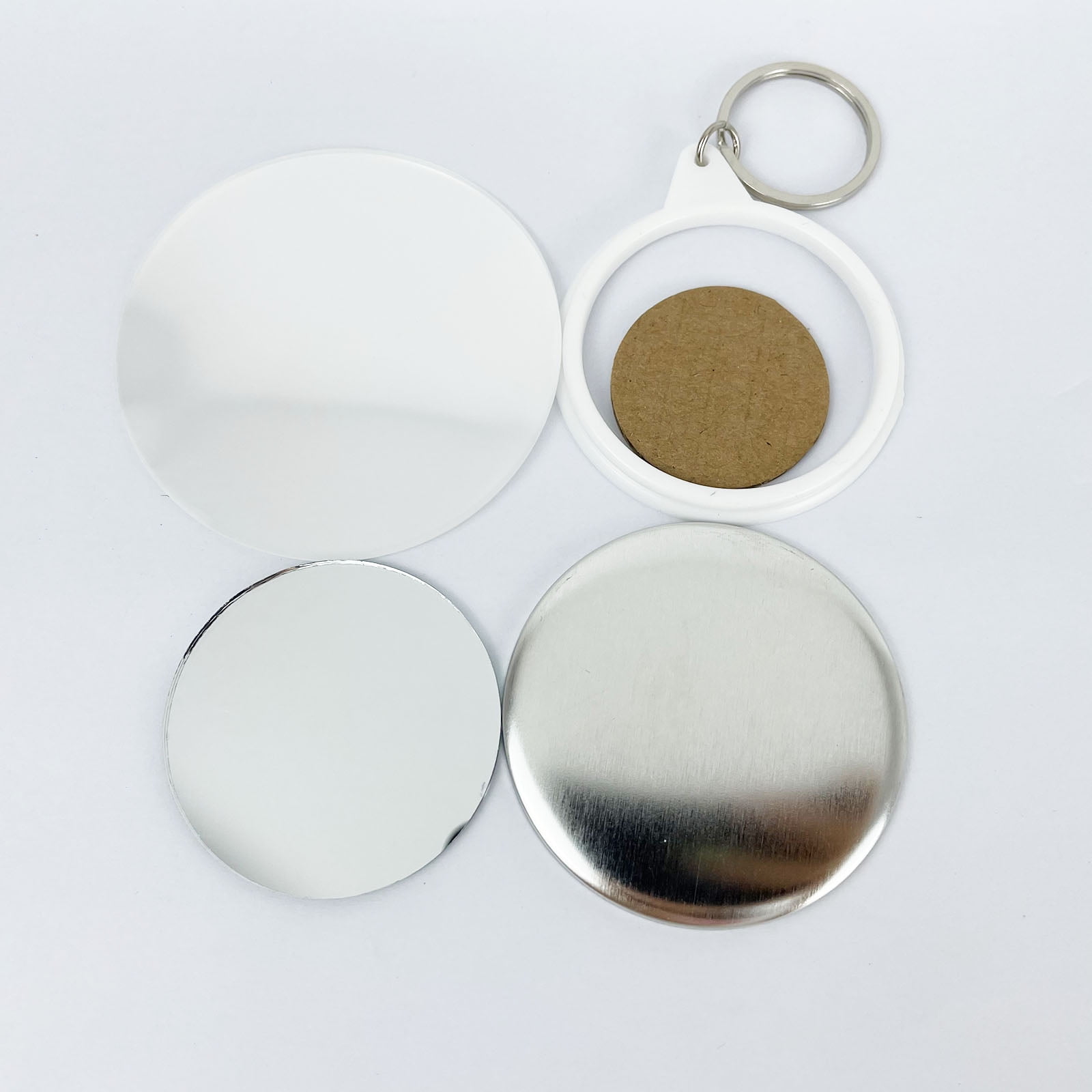 INTBUYING Φ58mm (2-1/4") Mirror Key Chain Button Parts for Pro Maker ...