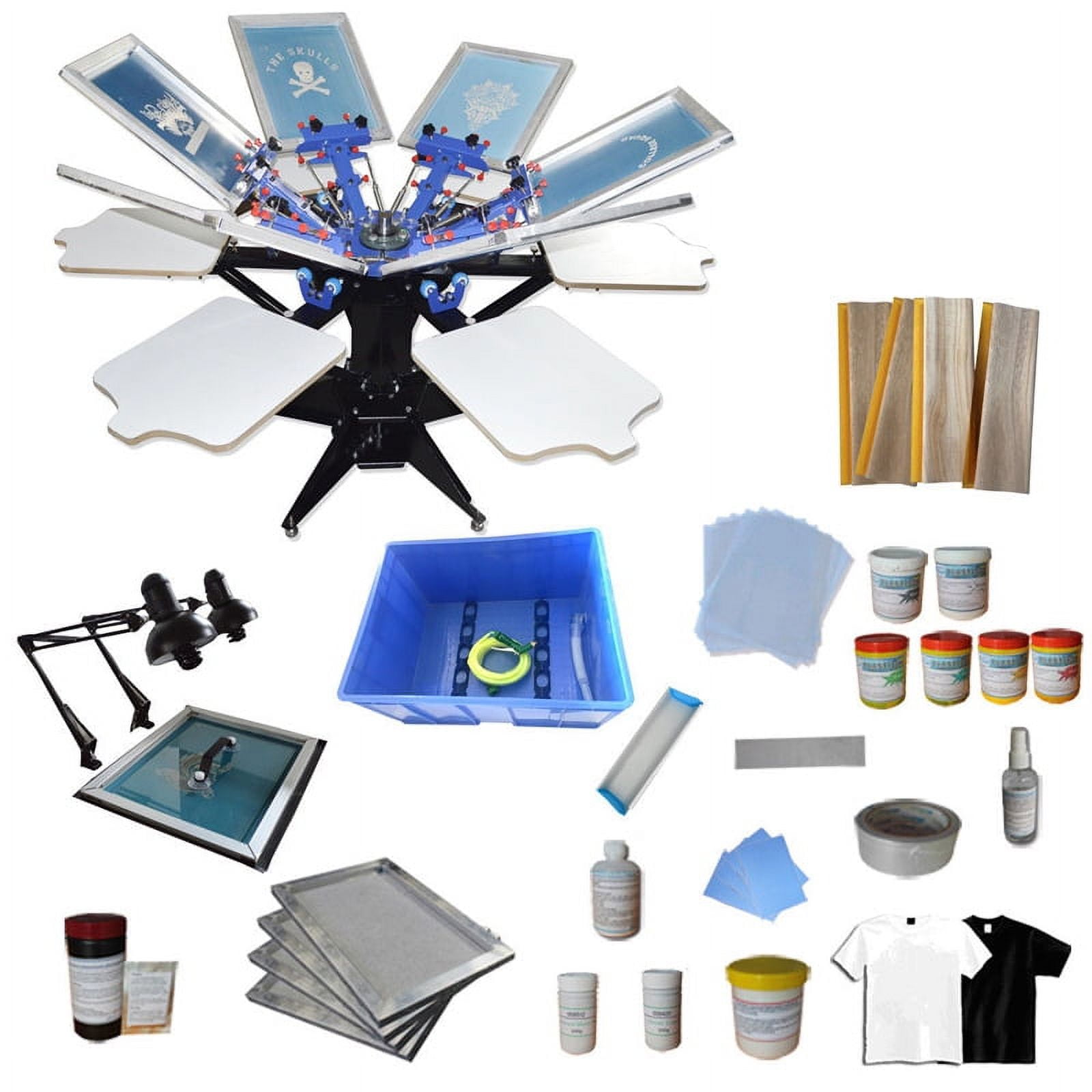 INTBUYING 6 Color 6 Station Screen Printing Machine Press Rotating ...