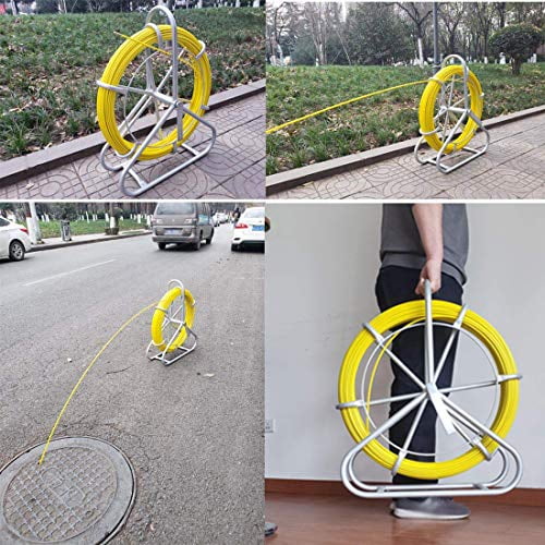 INTBUYING 6mm Fish Tape Continuous Fiberglass Wire Cable Running Rod ...