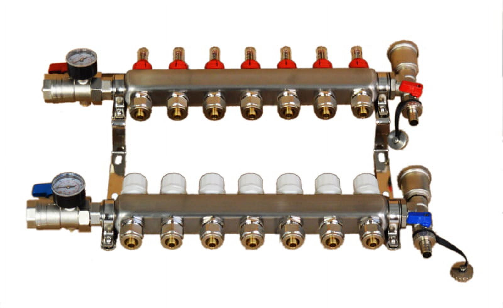 INTBUYING 7-Branch Stainless Steel Floor Heating Water Distributor PEX ...