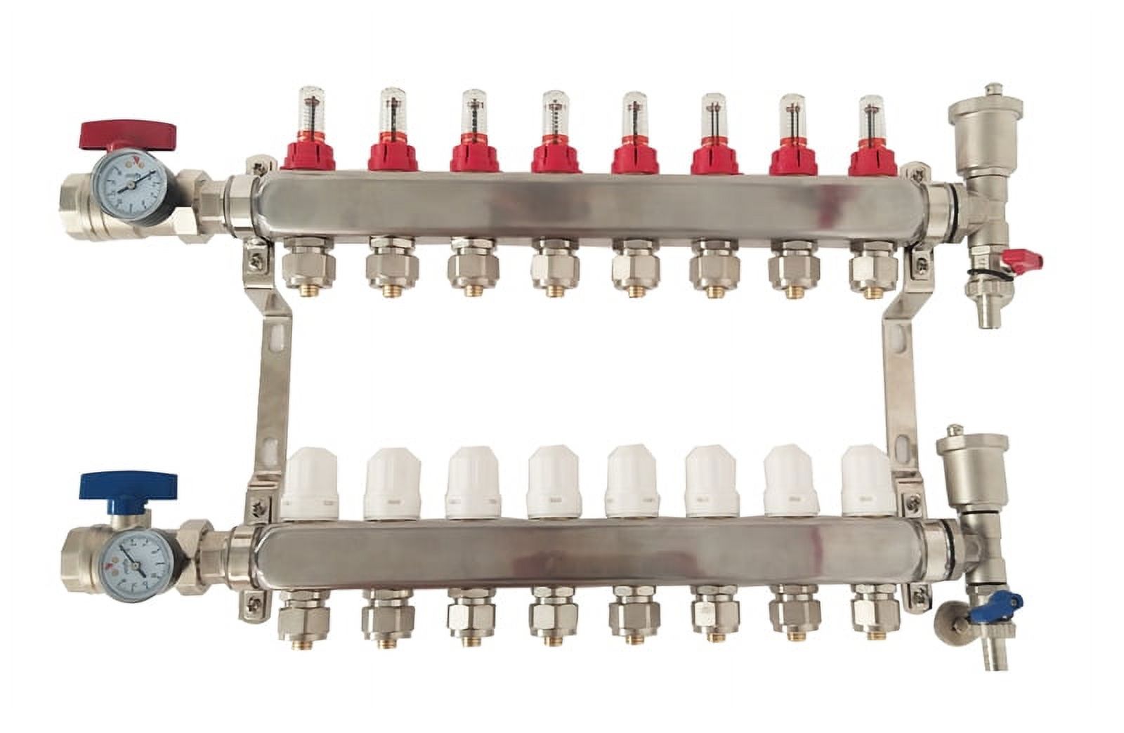 INTBUYING 8-Branch Stainless Steel Floor Heating Water Distributor PEX ...