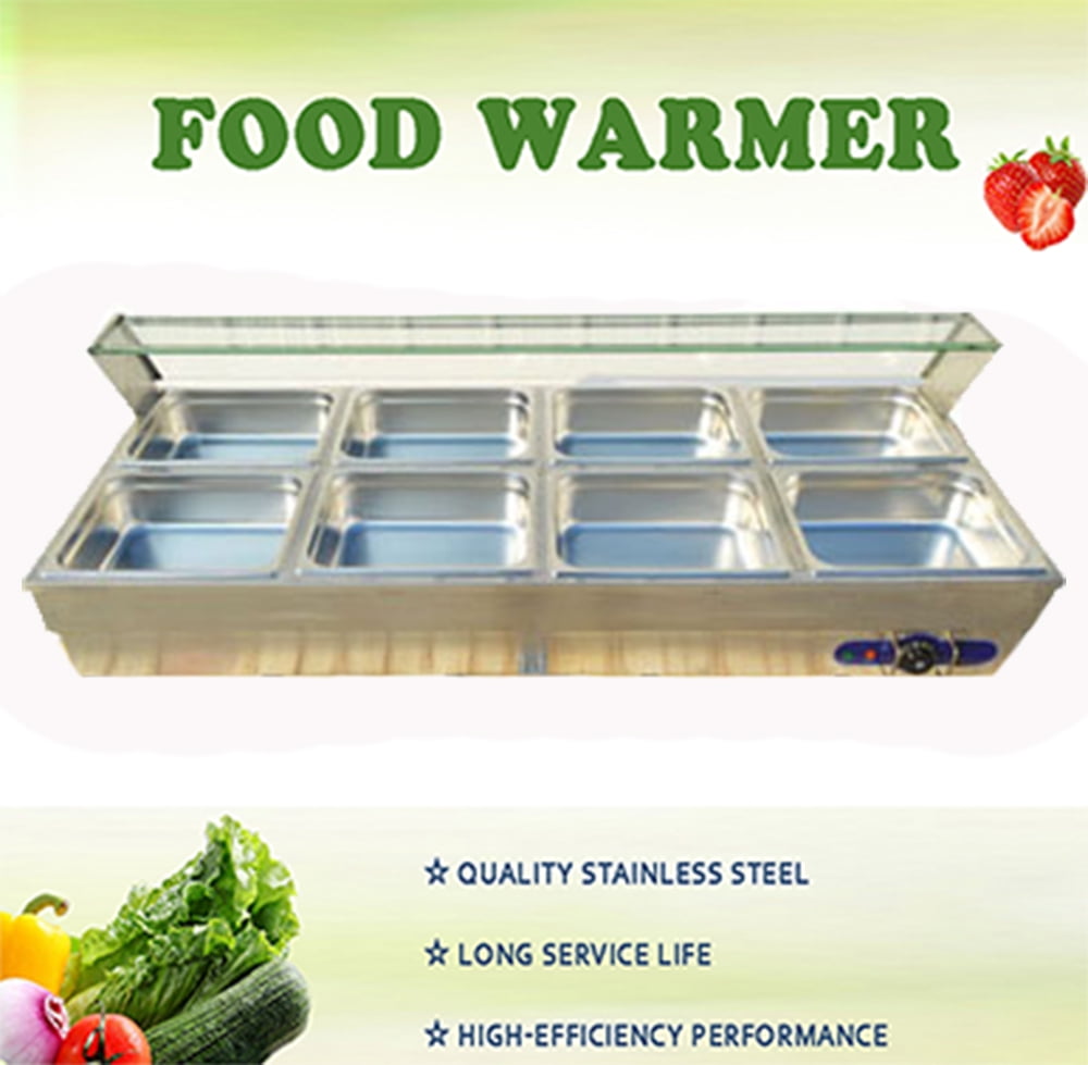 INTBUYING 8-Pan Electric Warming Trays, Stainless Steel Food Warmer ...