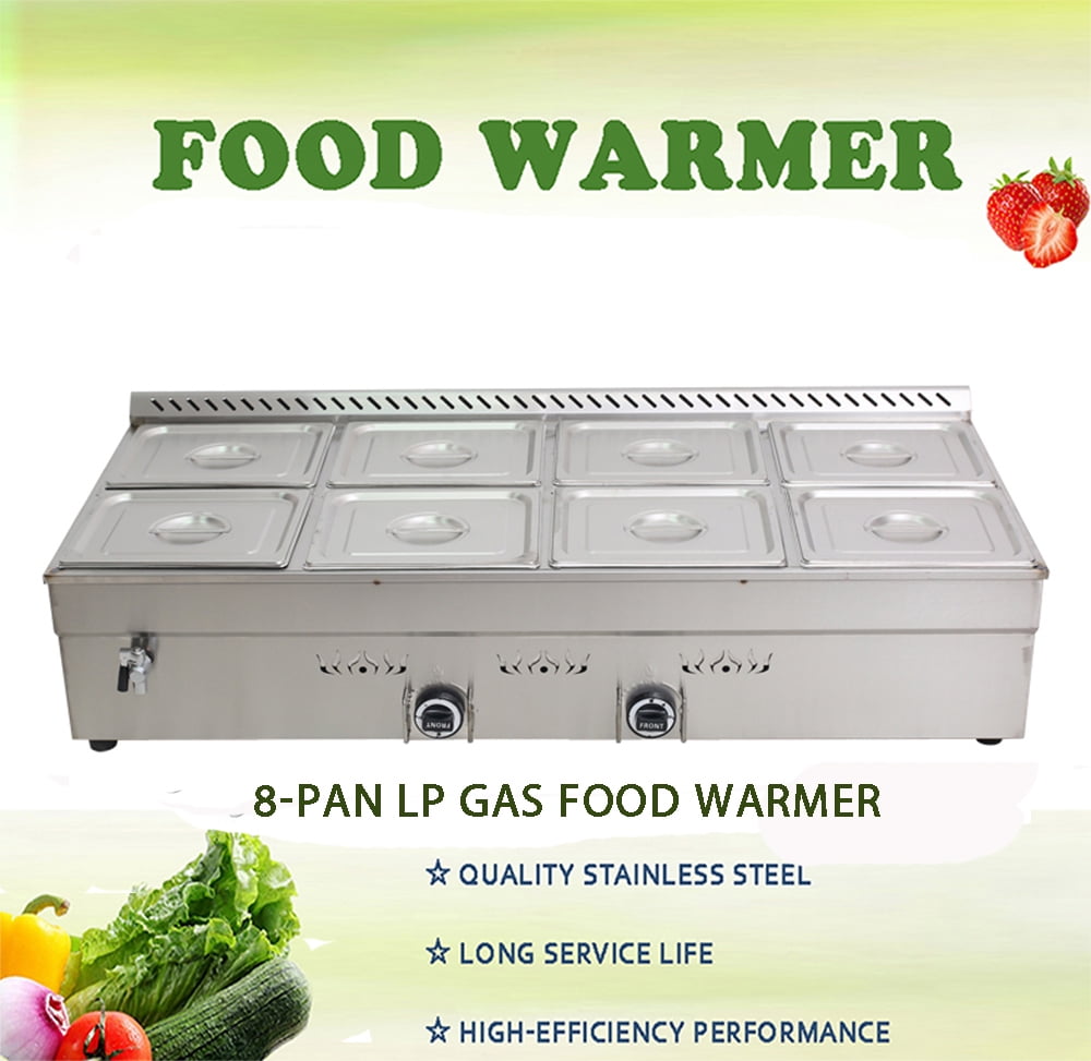 INTBUYING 8-Pan Food Warmer LP Gas Buffet Food Warmer with Pressure ...