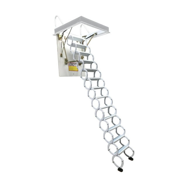 INTBUYING Attic Ceiling Ladder Stairs 10.5ft/13Steps White 31.5x39.4in ...