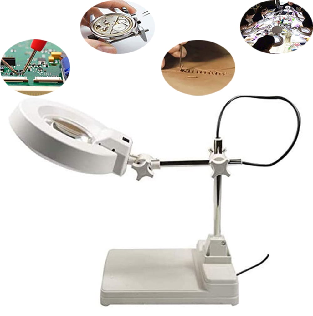 INTBUYING Benchtop Magnifier Lamp 20X Magnification Reading Working ...