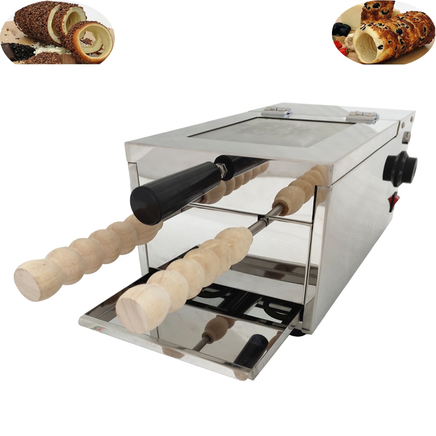 INTBUYING Chimney Cake Roll Oven Machine with 2pcs Roll Tools 110V ...