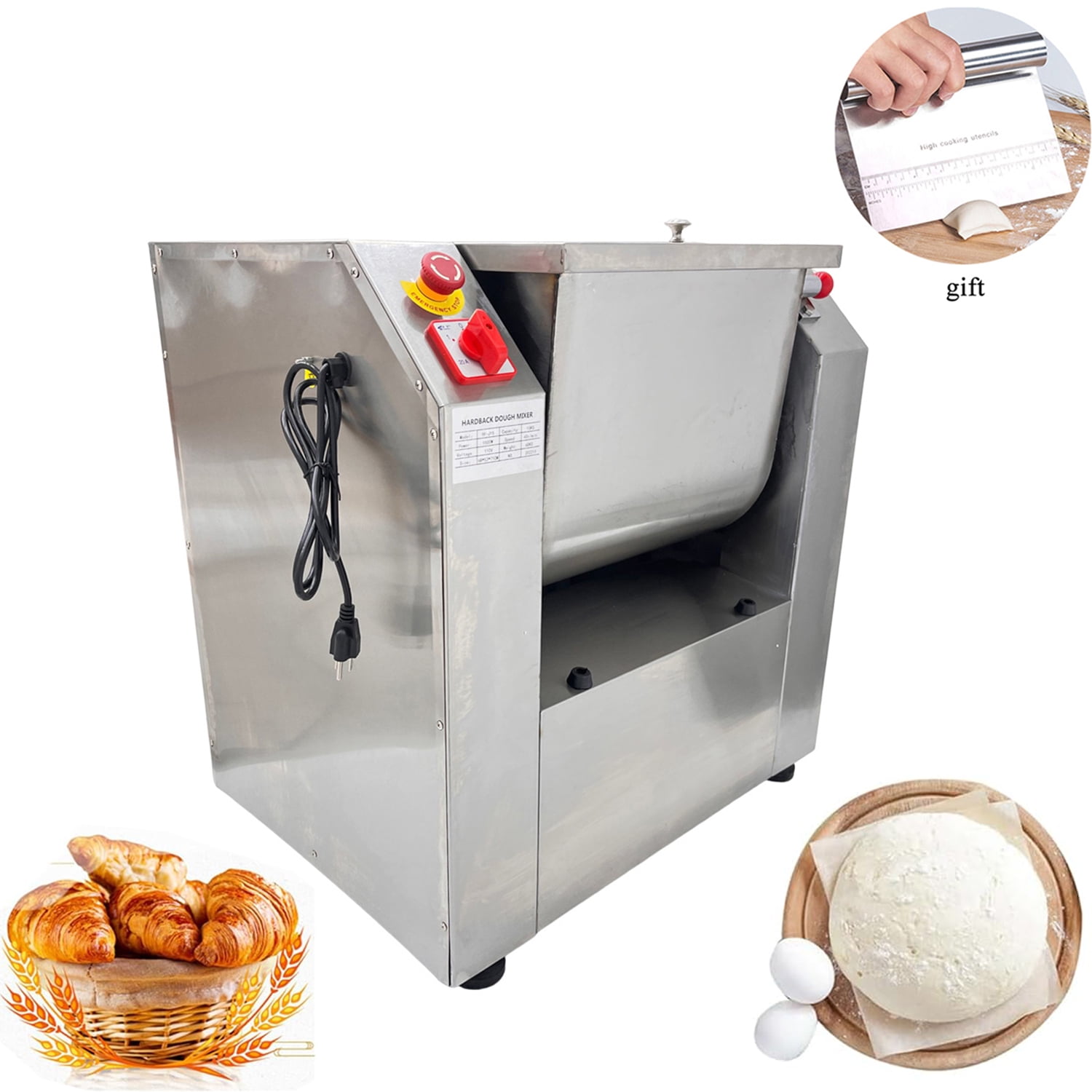 INTBUYING Commercial 15kg Electric Dough Mixer with Dough Knife for ...