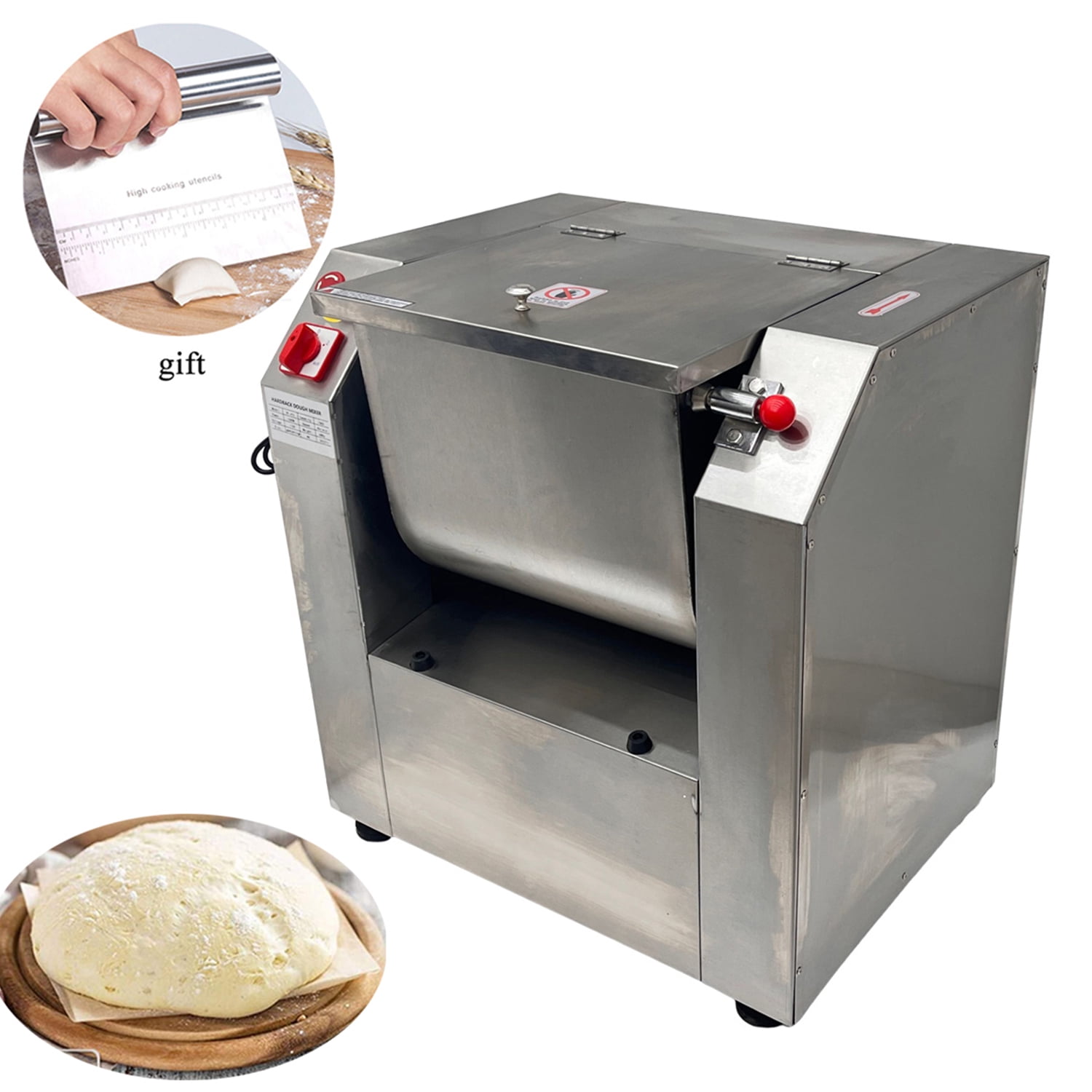 INTBUYING Commercial 25kg Electric Dough Mixer with Dough Knife for Dough Mixing Kneading ...