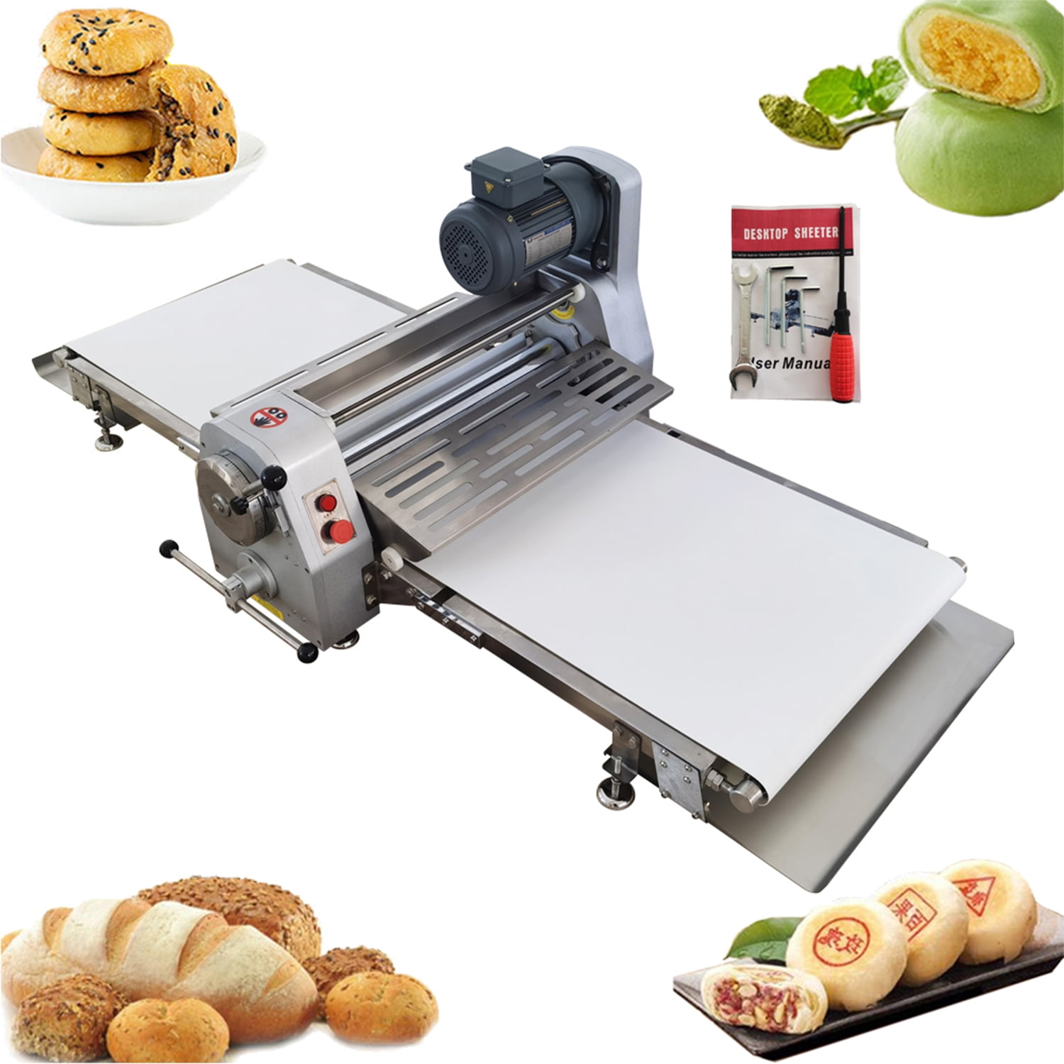 INTBUYING Commercial Dough Sheeter Electric Table Top Folding Pastry ...