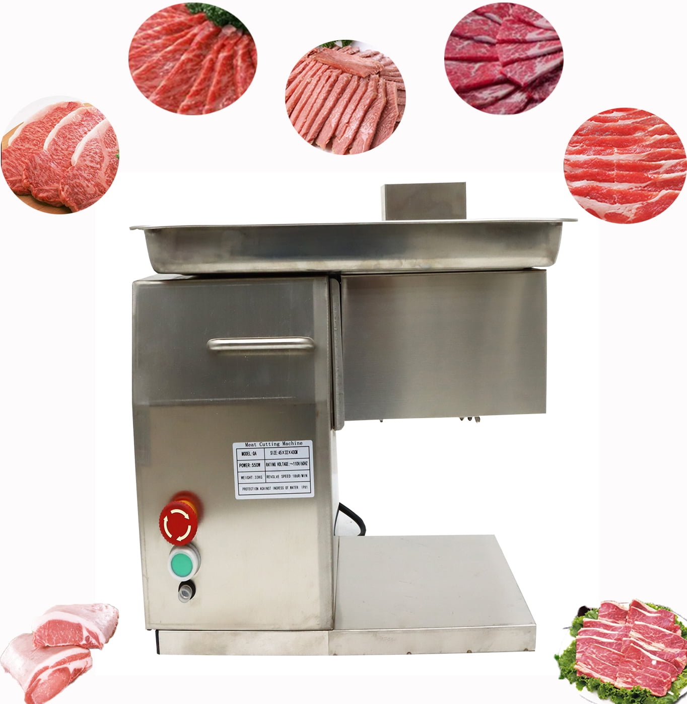 INTBUYING Commercial Meat Cutting Machine QX 3mm Blade Meat Cutter ...