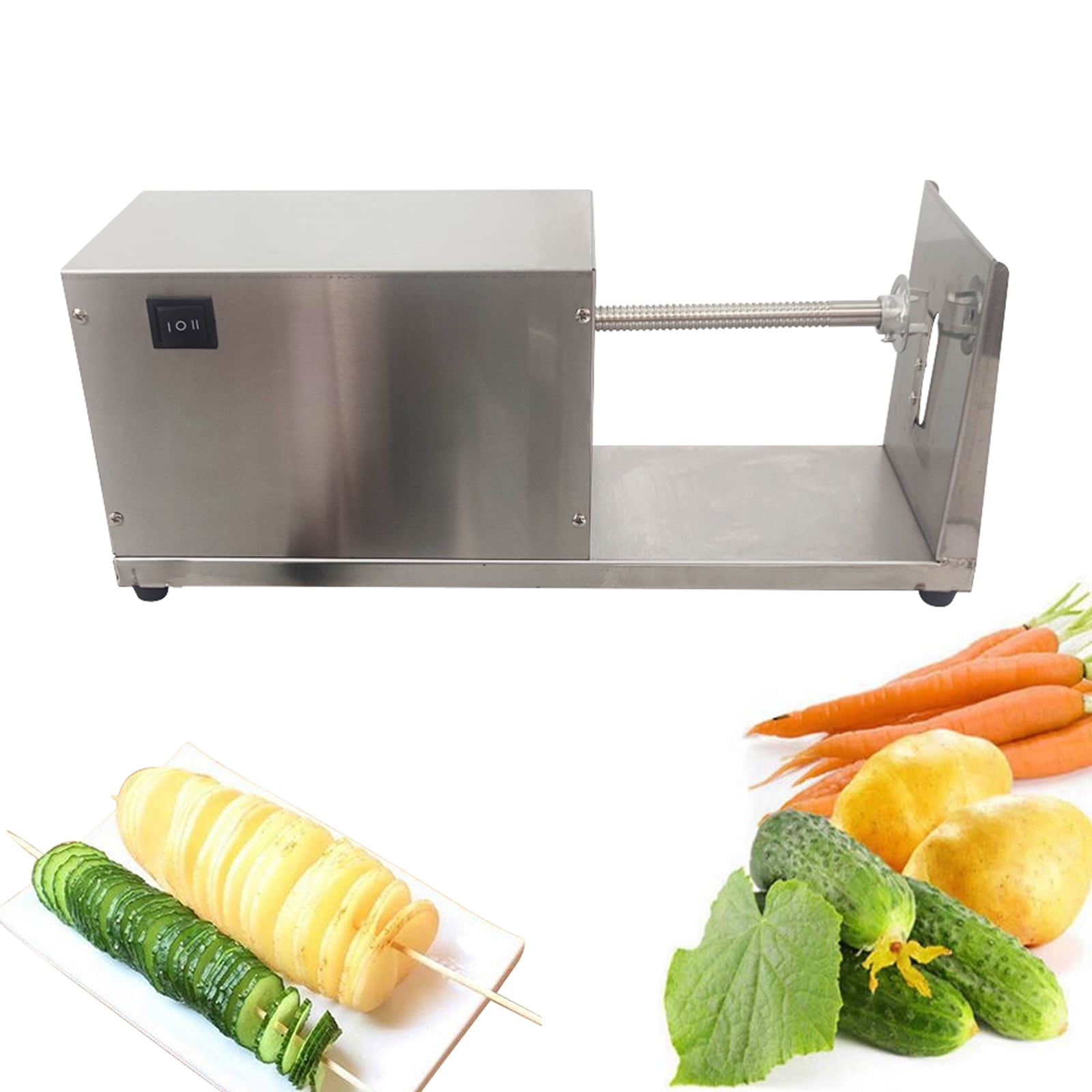 INTBUYING Electric Automatic Potato Tower Slicer Vegetable Chips Slicer ...