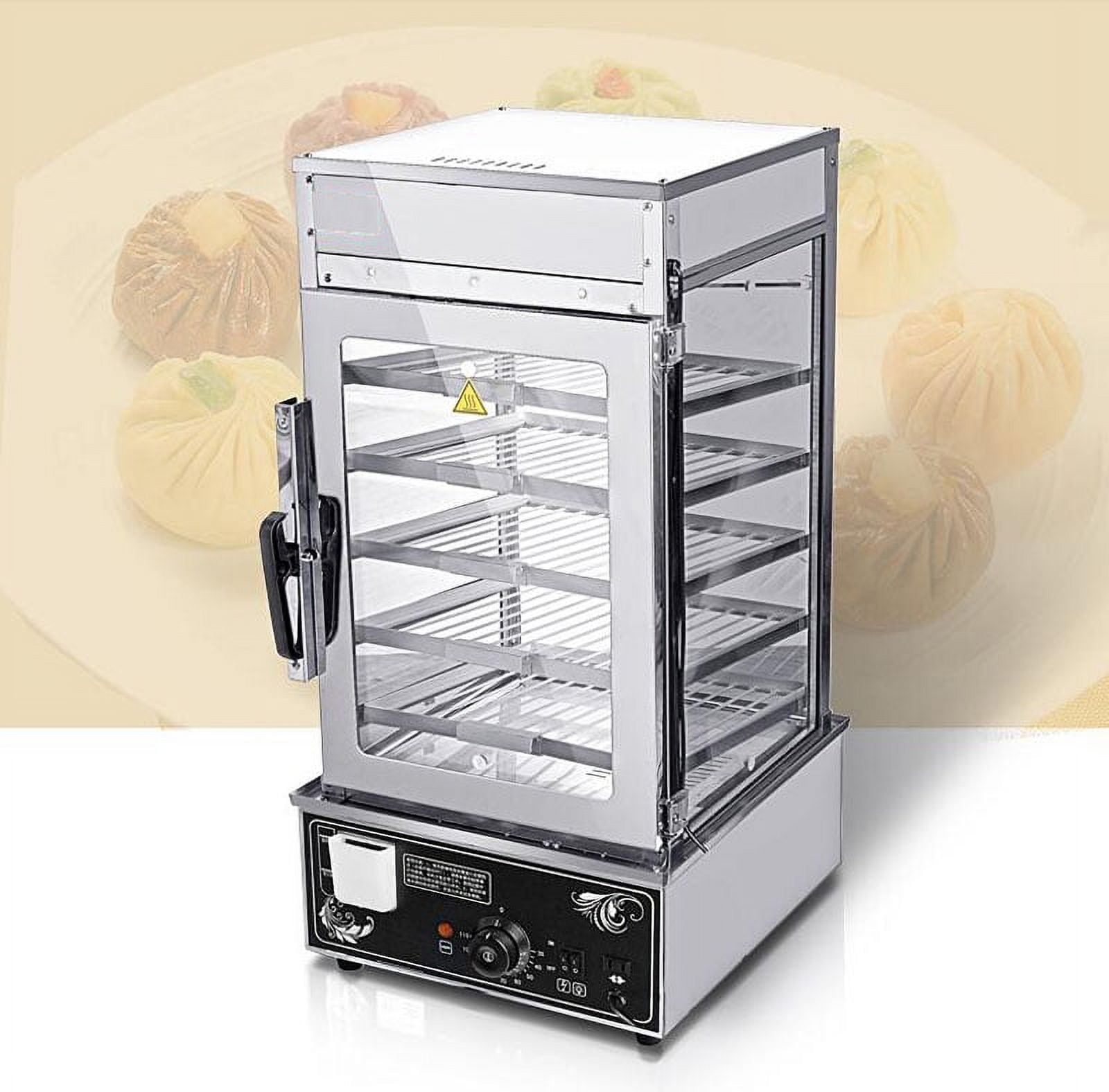 INTBUYING Commercial Warmer Bao Cooker, Electric Bun Steamer with 5 ...