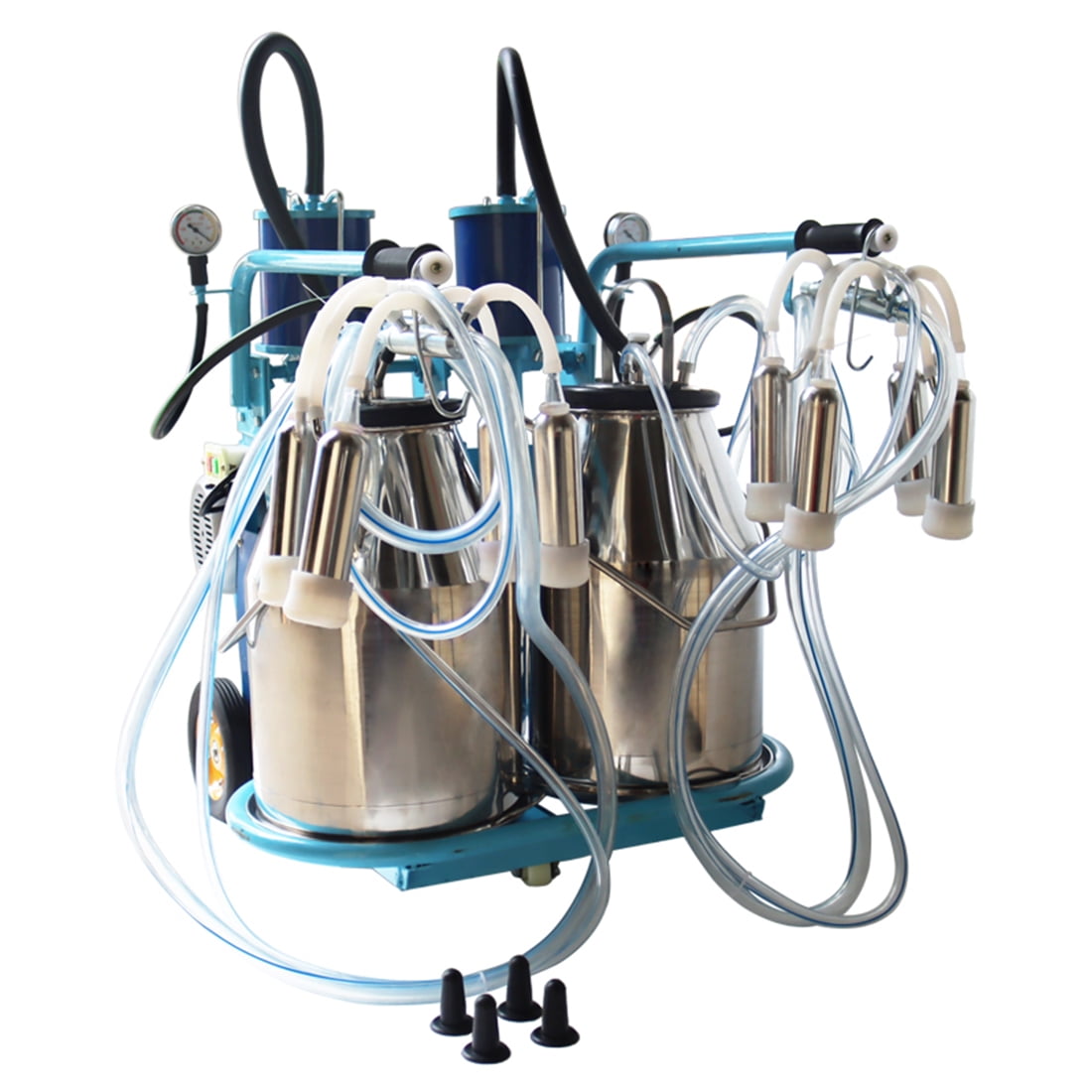 INTBUYING Electric Cow and Goat Piston Milker Milking Machine with Two ...