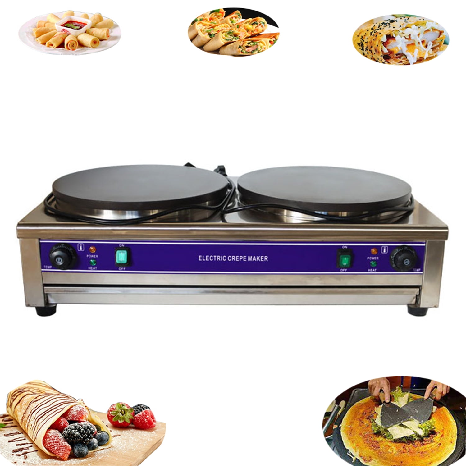 Free Shipping! INTBUYING Electric Double Plates Crepes Maker Pancake ...