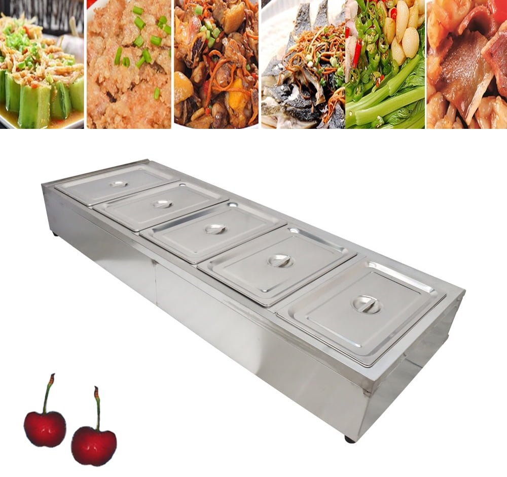 INTBUYING Electric Food Warmer 5-Pan Buffet Steam Table with Thermostat ...