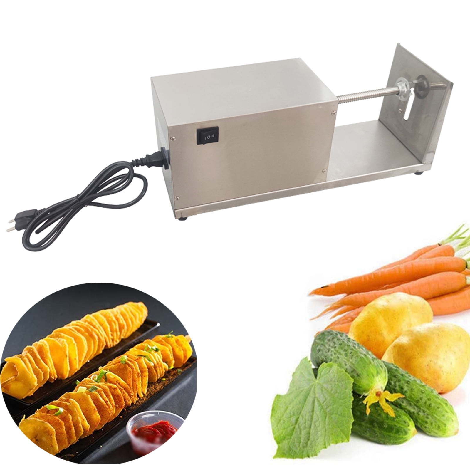INTBUYING Electric Thin Slice Cutter, Potato & Veggie Machine, Spiral ...