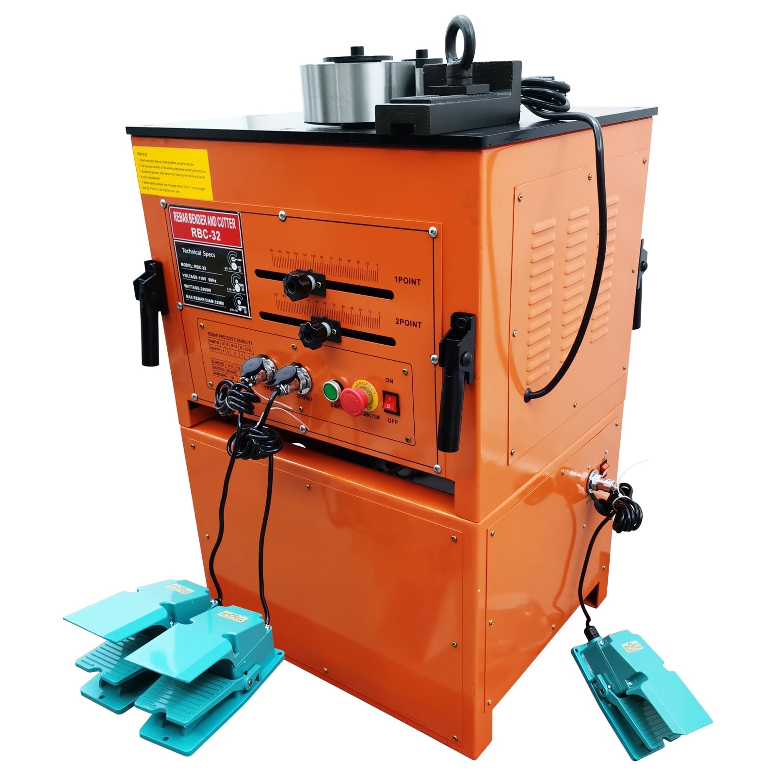INTBUYING Electric Rebar Bending Cutting Machine with 3 Foot Controls ...