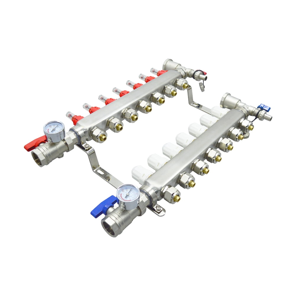 INTBUYING Floor Heating Geothermal Water Separator Stainless Steel 7 ...