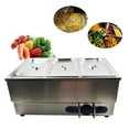 INTBUYING Food Warmer 3-Pan Buffet Food Soup Warmer Countertop Steam ...