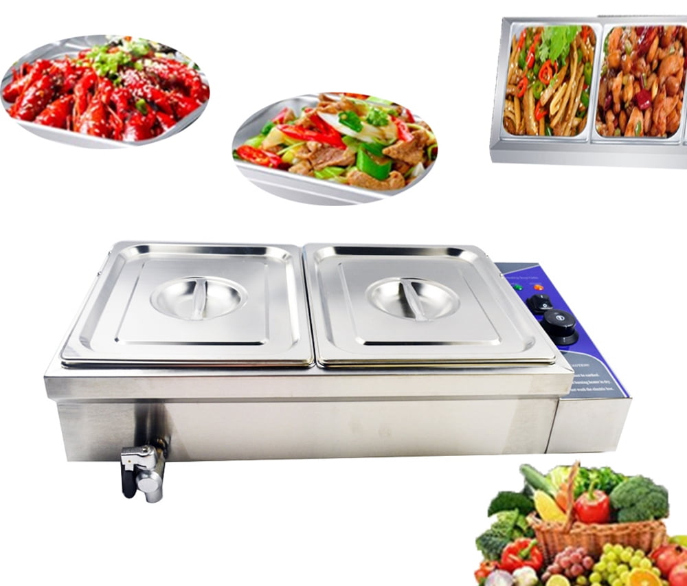 INTBUYING Food Warmer Commercial Buffet Food Soup Warmer Countertop ...