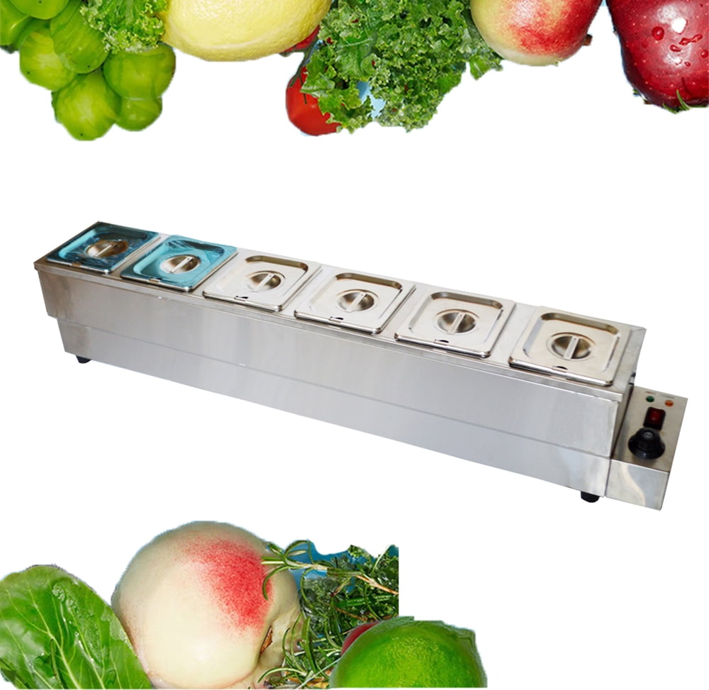 INTBUYING Food Warmer Commercial Buffet Food Soup Warmer Countertop ...