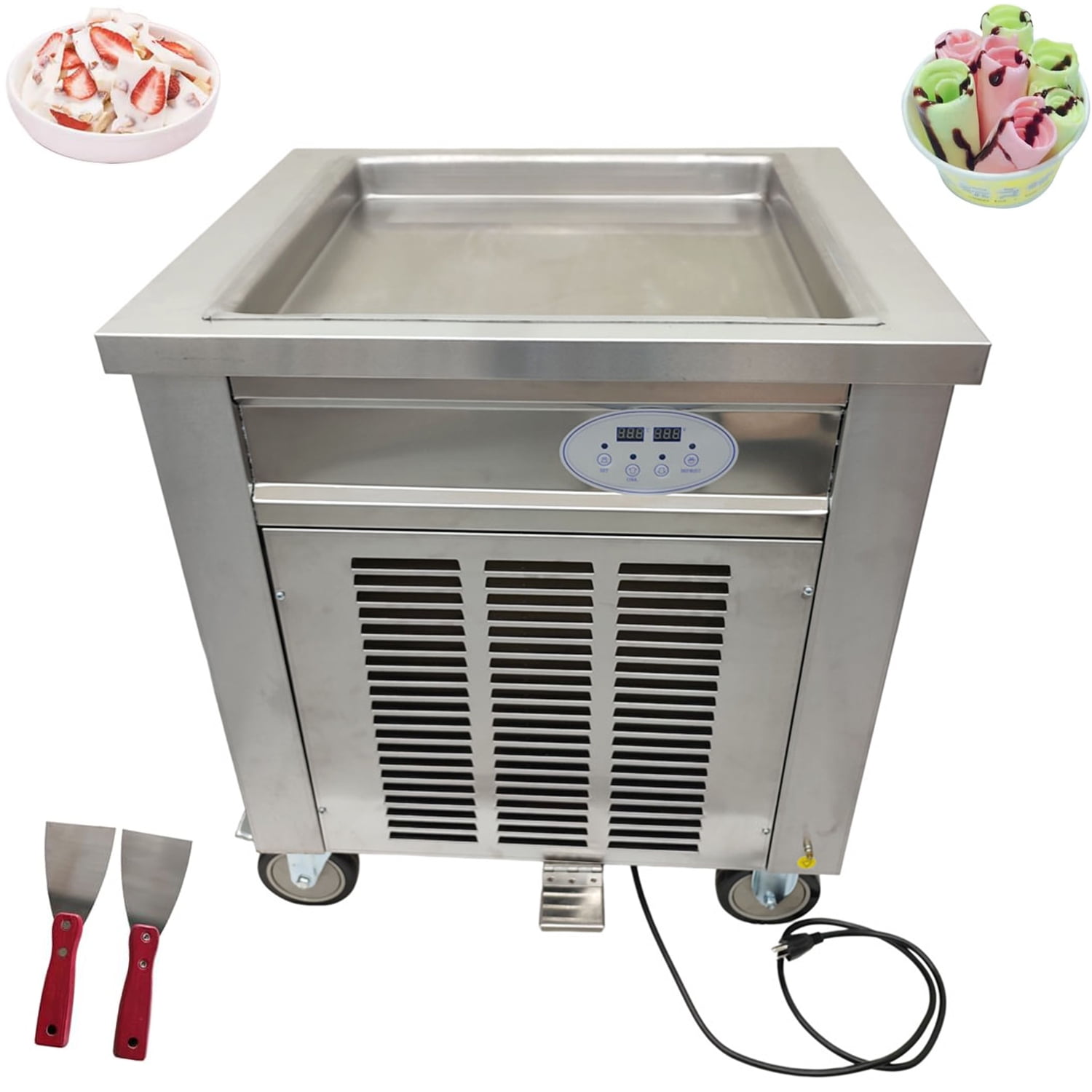 INTBUYING Fried Ice Cream Machine Frozen Yogurt Stir-frying Ice Maker ...