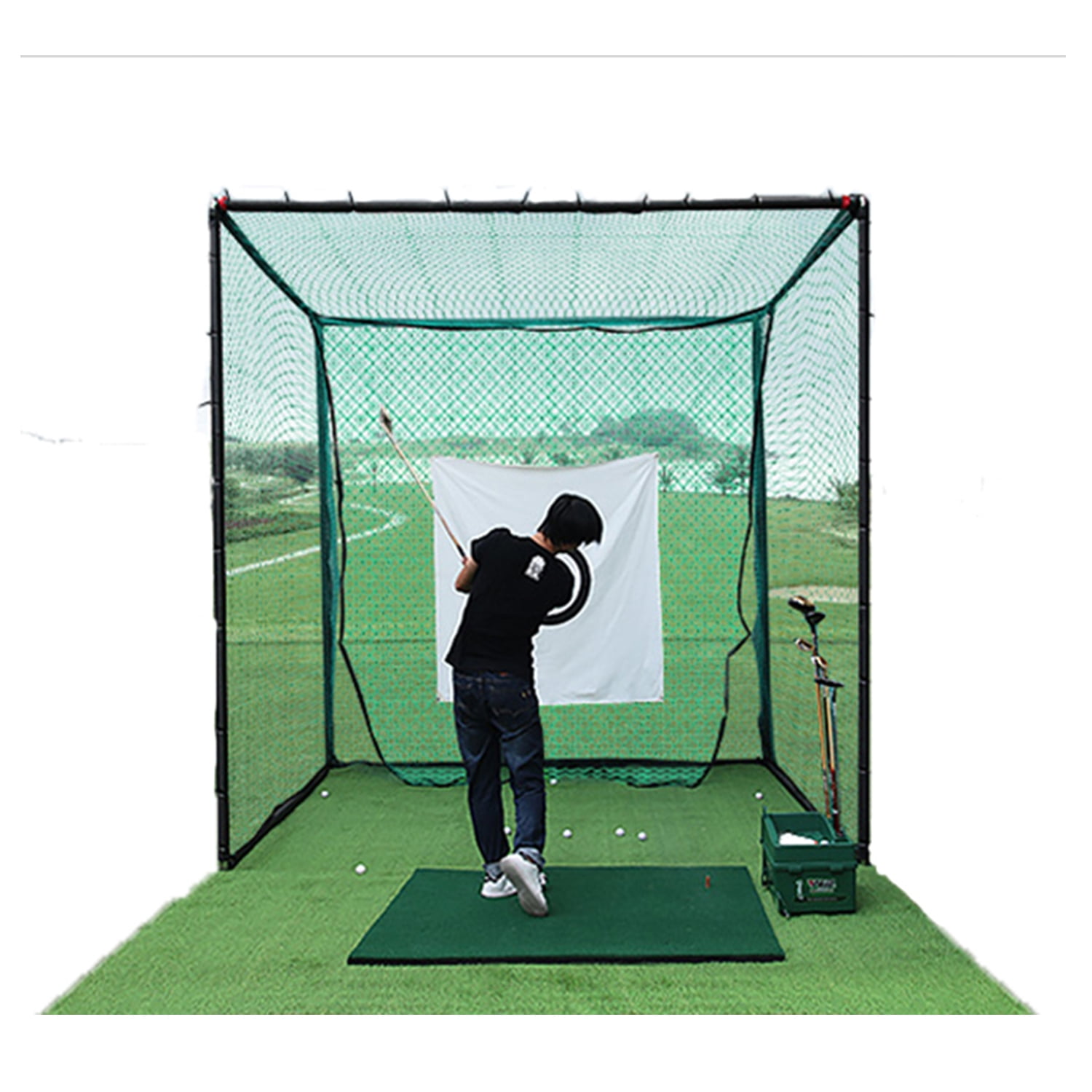 Intbuying Golf Practice Net, Foldable 9.8ft Hitting Cage, Indoor ...