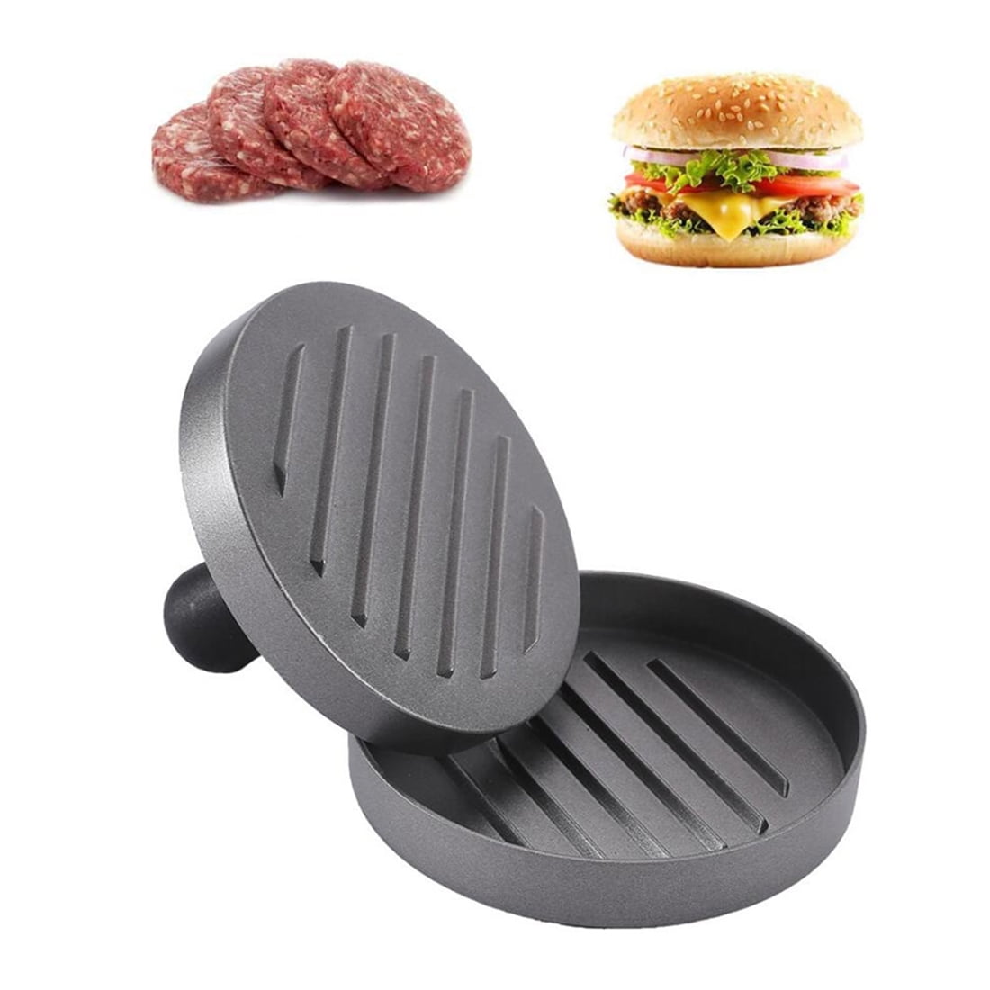 INTBUYING Small Round Hamburger Press, Nonstick Aluminum Burger Patty ...