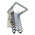 INTBUYING Hidden Telescopic Folding Ladder Black-White 9.8ft/12Steps ...