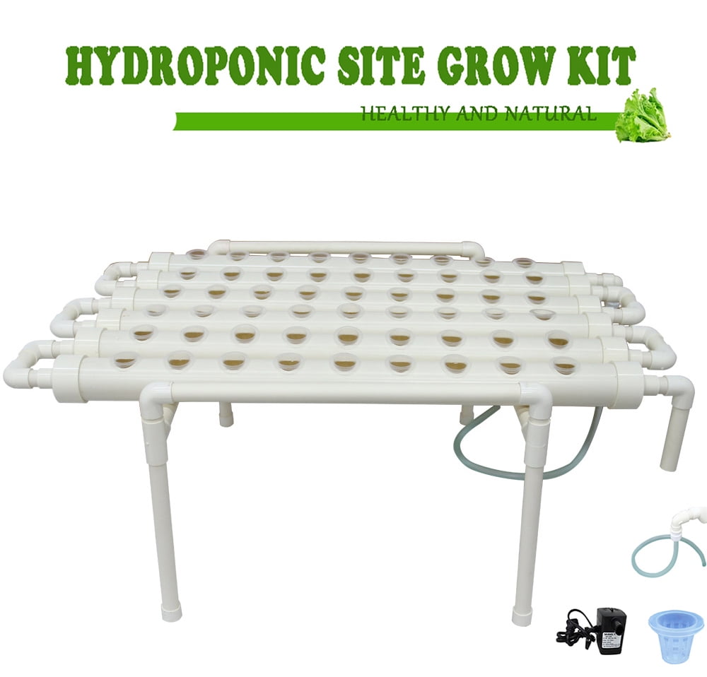 INTBUYING Hydroponic Site Grow Kit Horizontal 6 Pipe 54 Holes Garden ...
