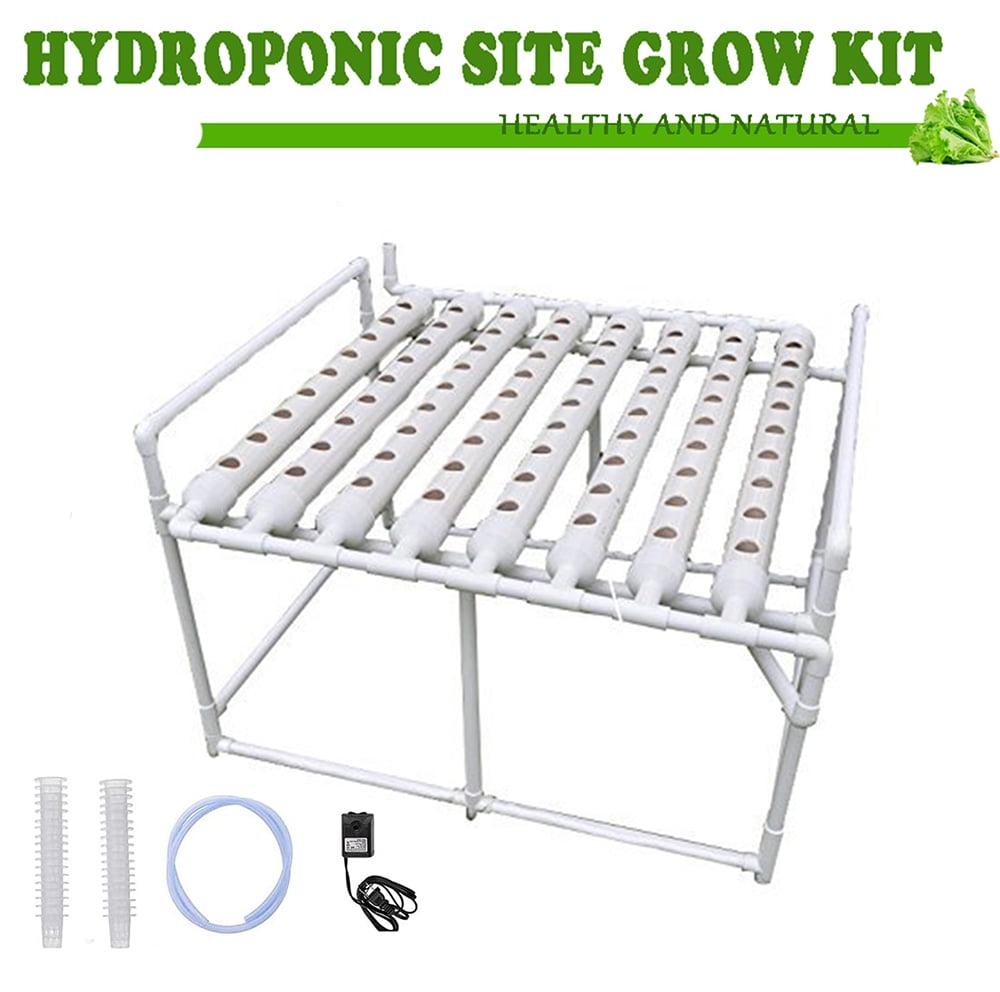 INTBUYING Hydroponic Site Grow Kit Horizontal 8 Pipe 72 Holes Garden ...