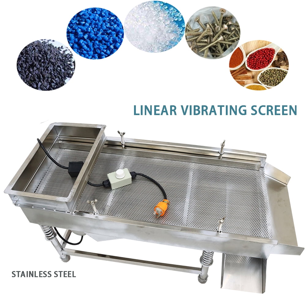 INTBUYING Linear Vibrating Screen with 3mm Screen Stainless Steel ...