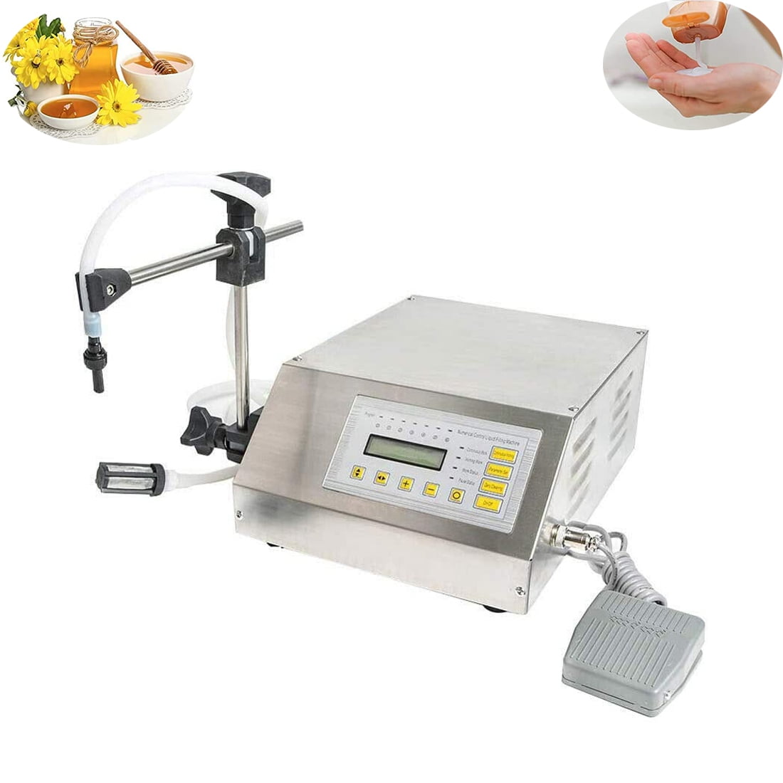 INTBUYING Liquid Filling Machine Digital Control Bottle Filler Filling ...