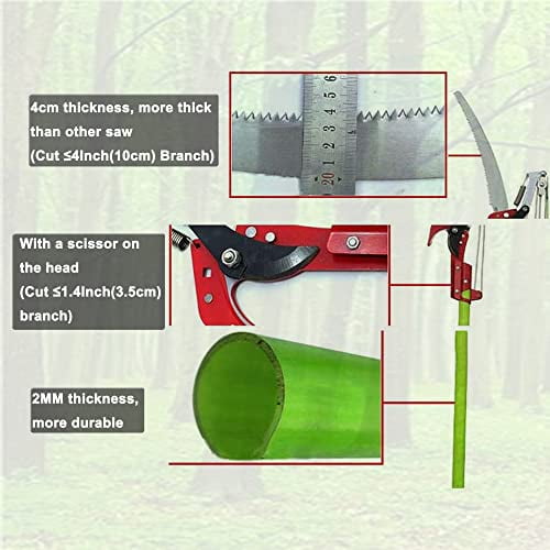 INTBUYING Manual Pole Saw, 7-26 ft Extension Tree Pole Pruner, 2 In 1 Tree Scissor Saw and ...