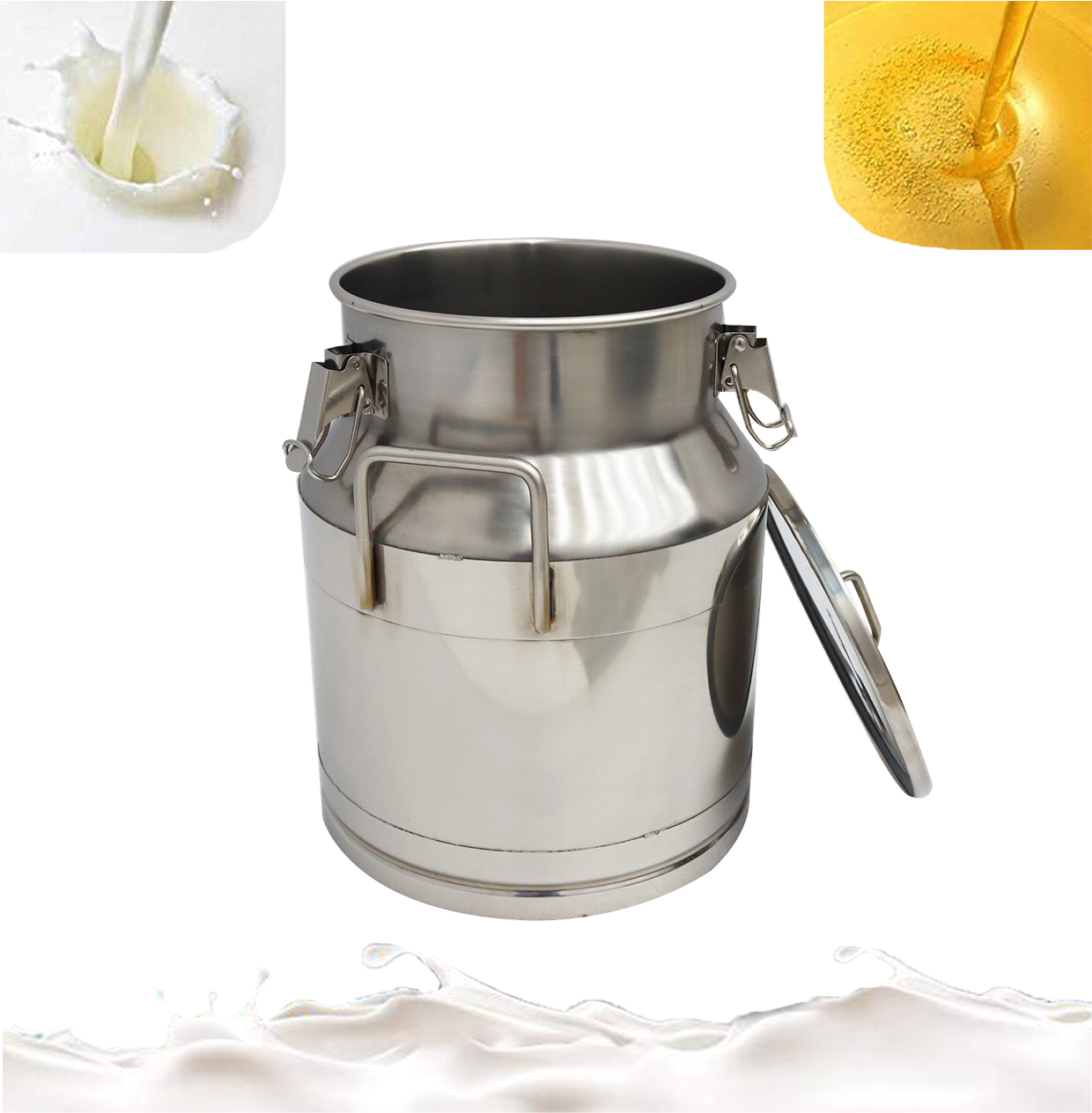 INTBUYING Milk Pail Oil Can Bucket Pail with Embedded Silicone Sealed ...