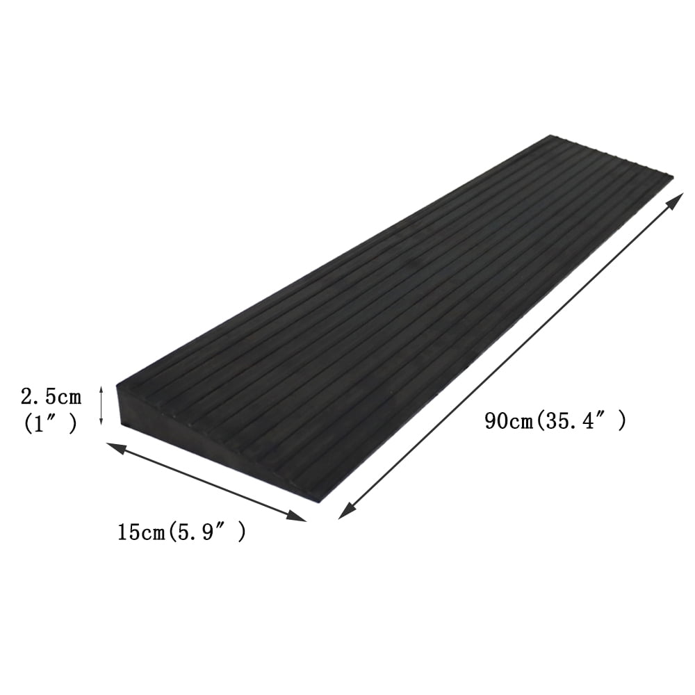 INTBUYING Non-Slip Rubber Threshold Ramp for Doorways Driveways 5.9" x ...