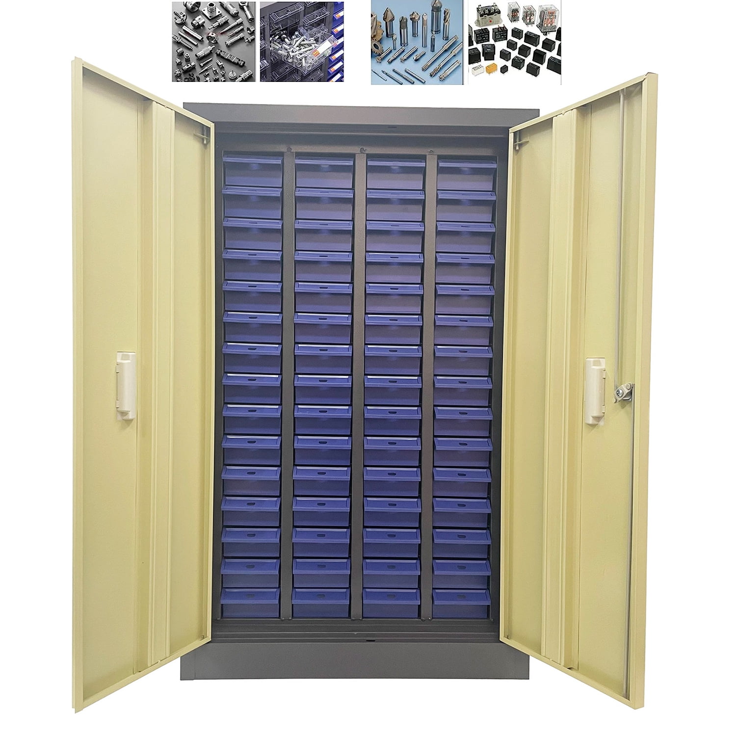 INTBUYING Metal Toolbox Organizer with Lock, Steel Cabinet Bolt & Nut ...