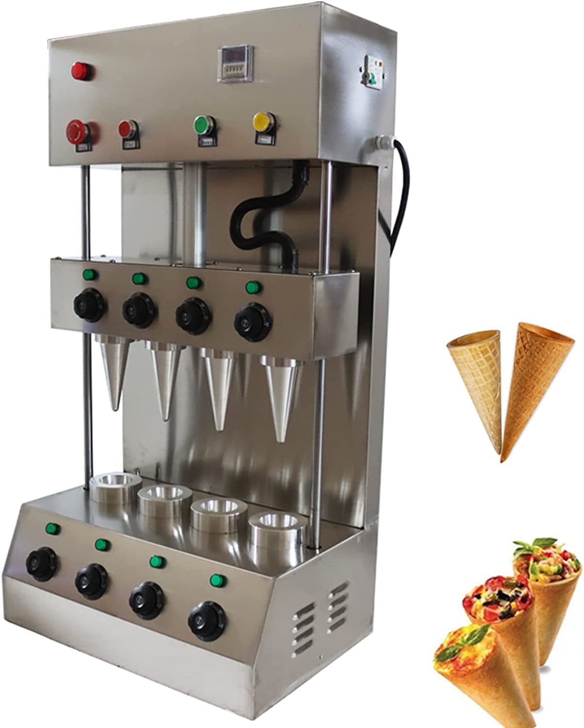 INTBUYING Pizza Forming Machine with 4 Cone Mold Stainless Steel Silver ...