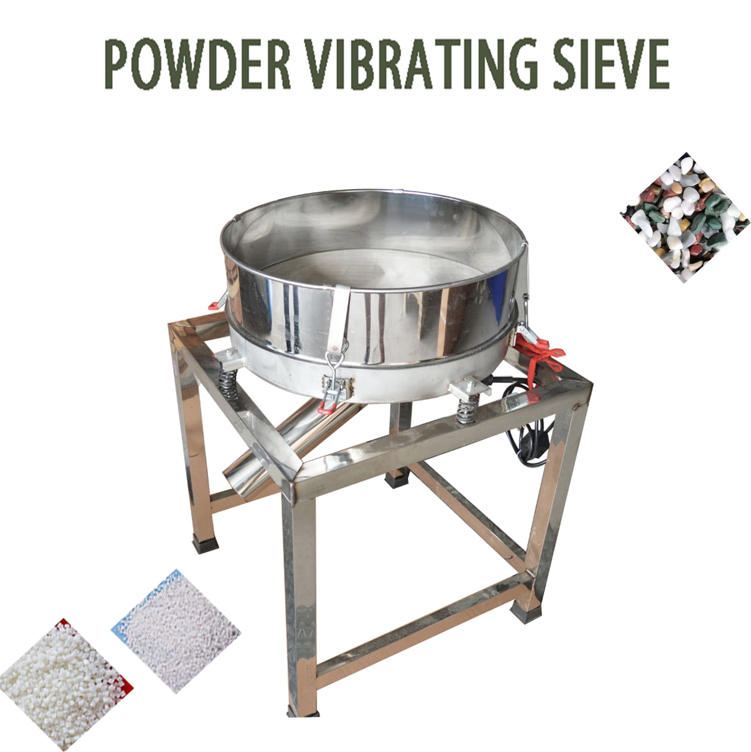 INTBUYING Powder Vibrating Sieve Electric Stainless Steel Powder Shaker ...