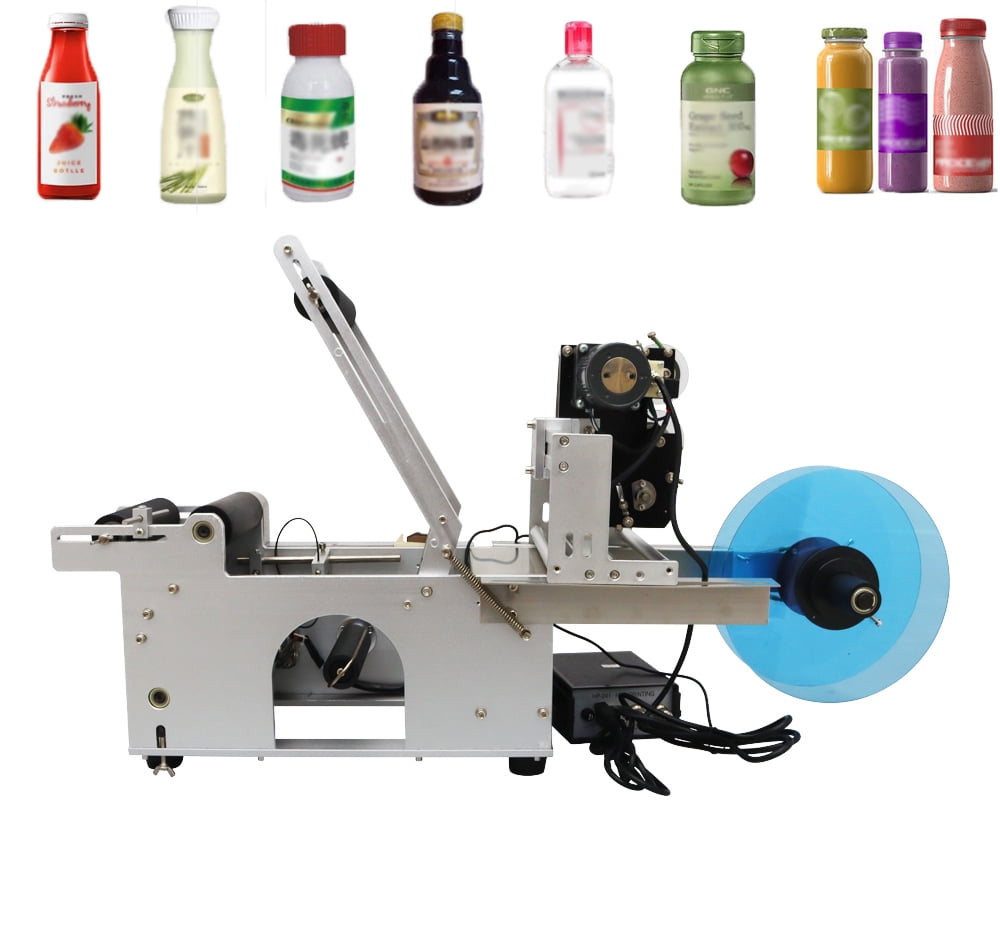 INTBUYING Semi-Automatic Round Bottle Labeling Machine Thecolor Ribbon ...