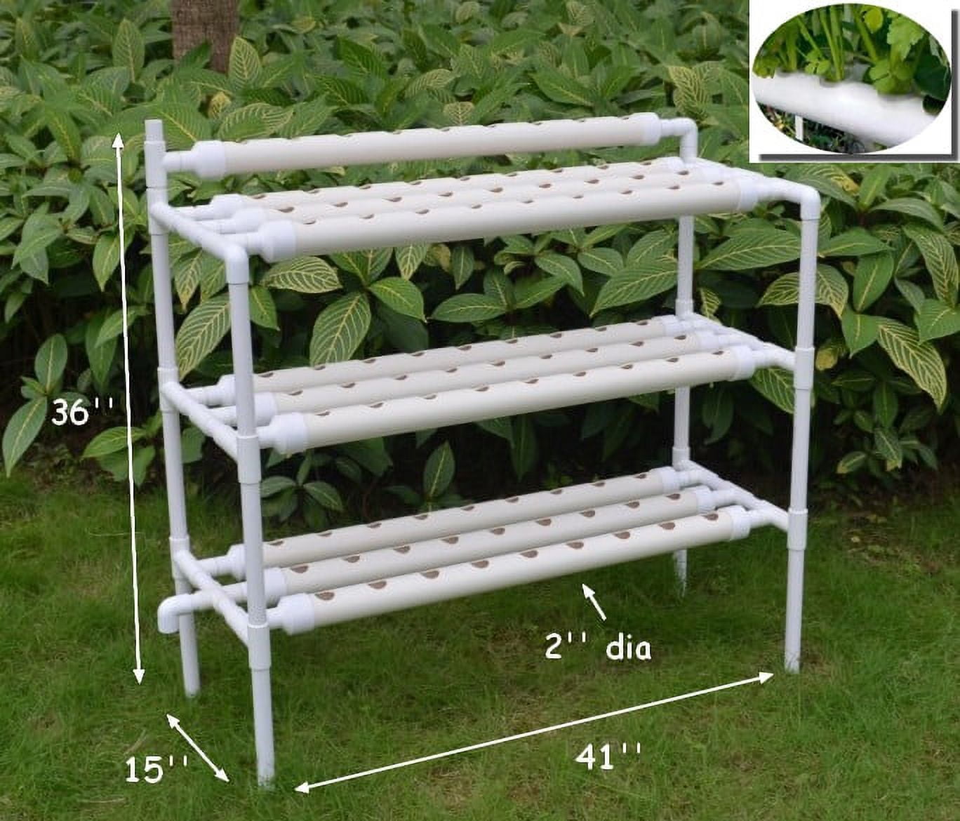 INTBUYING White Pipe Hydroponic Site Grow Kit 90 Flow Deep Water ...