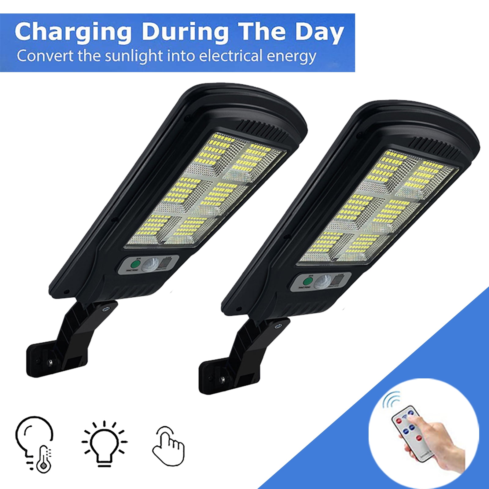 INTELIVE 2pcs 240 LED Solar Power Motion Sensor Light 1000LM Outdoor ...