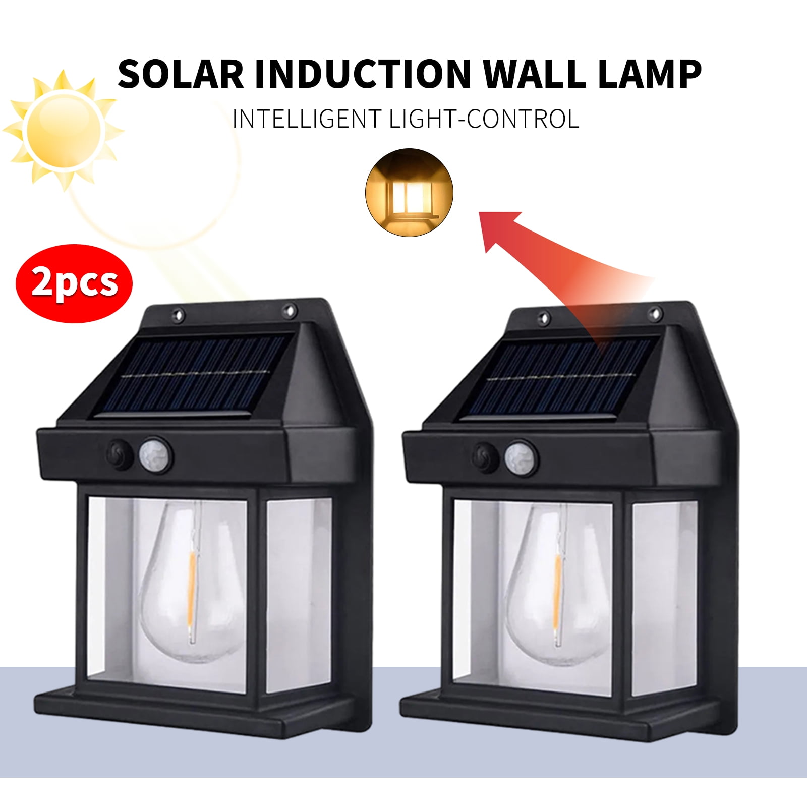 INTELIVE Solar Wall Light, Outdoor Tungsten LED, Wireless Motion Sensor ...
