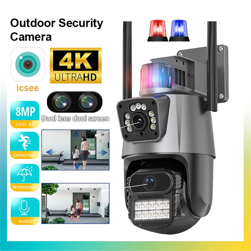 INTELIVE 4K Security Outdoor Camera with Floodlight, Human Deduction ...