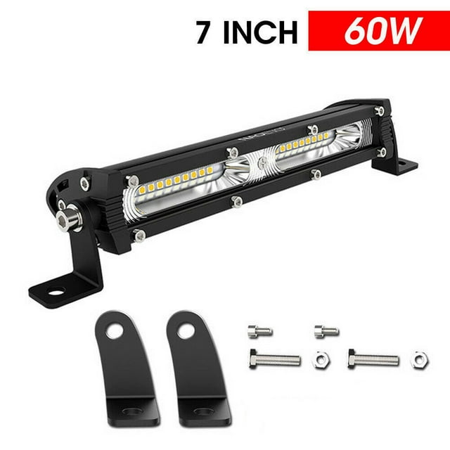 INTELIVE 7inch 60W LED Work Light Bar High Brightness Fog LED Light for ...