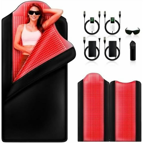 INTEO Dual Red Light Therapy Mat Full Body, 74'' x 34'' Whole Infrared ...