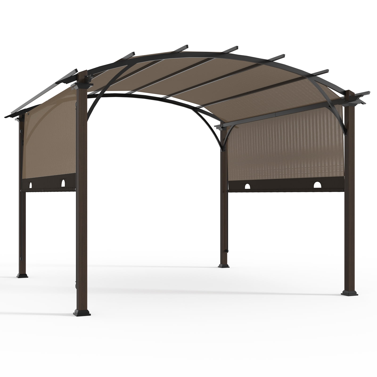 INTER HUT 11.4 x 11.4 ft Retractable Metal Patio Pergola with ...